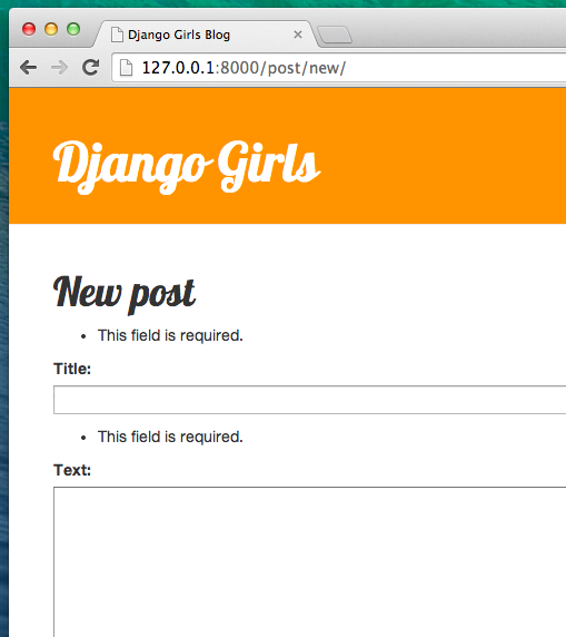 Django Forms Django Girls Tutorial